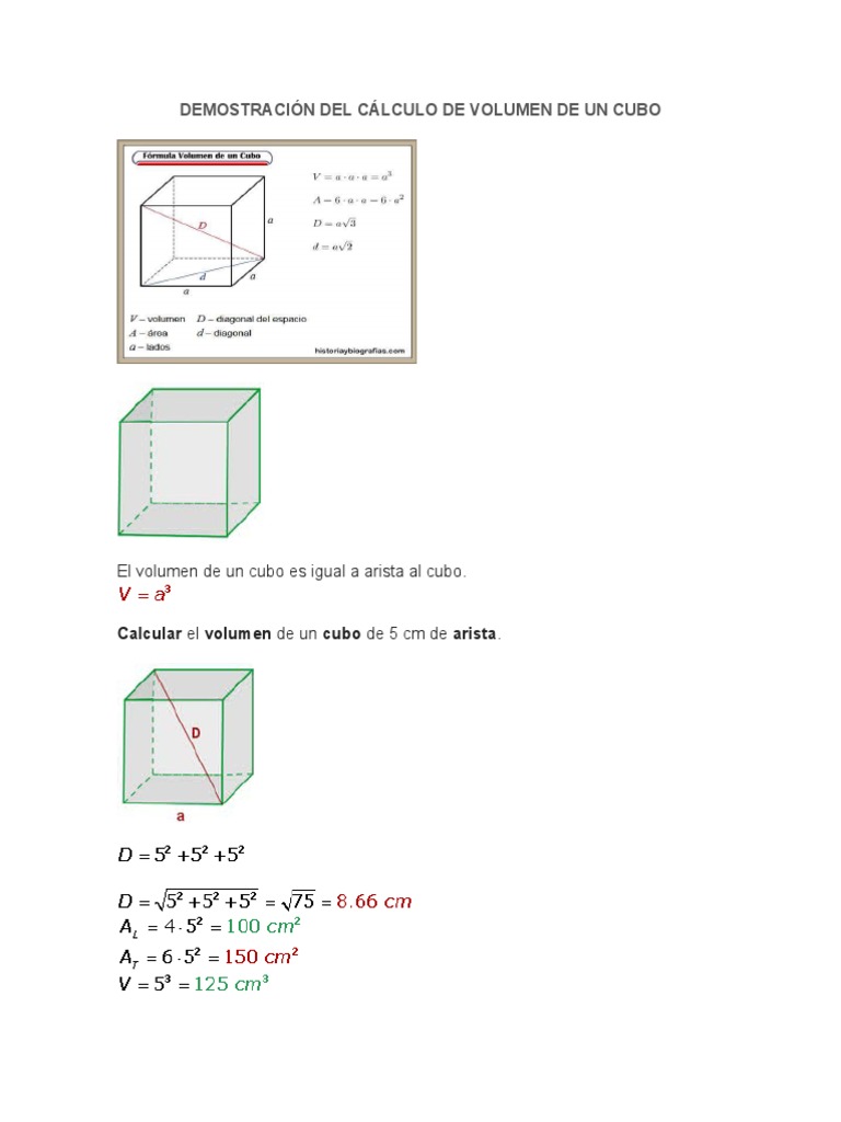 Demostración Del Cálculo de Volumen de Un Cubo | PDF