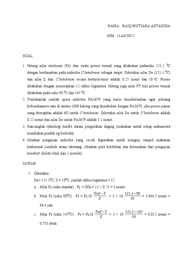 Analisis Proses Sterilisasi dan Uji Mikroba | PDF