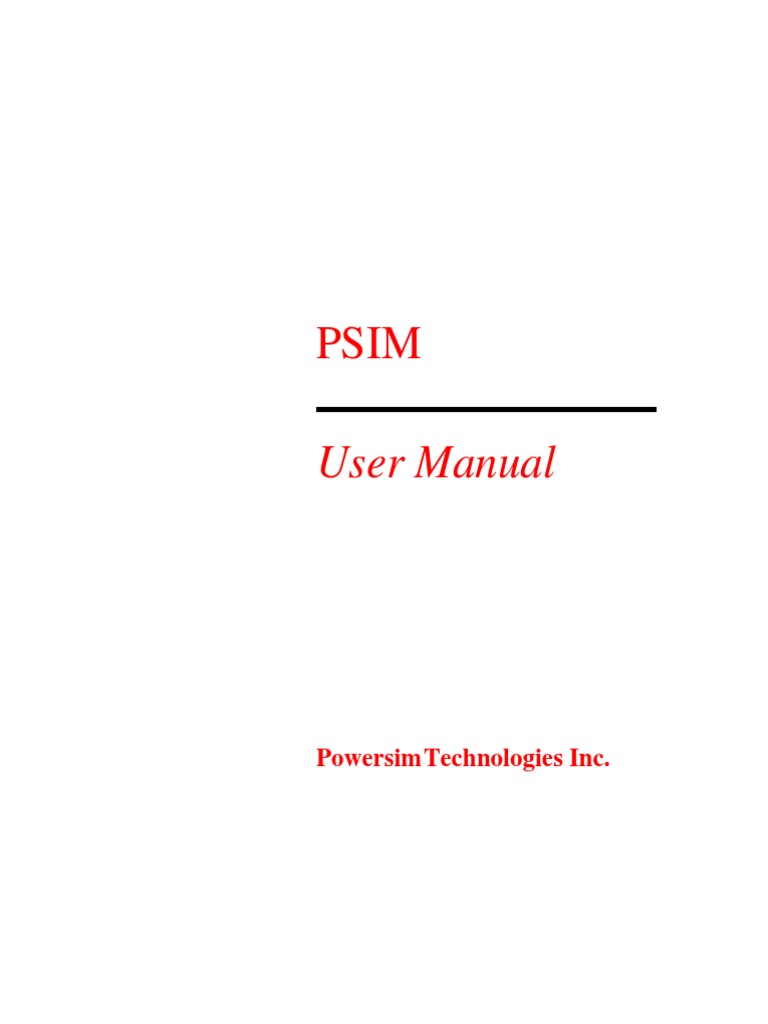 PSIM User Manual (Powersim Technologies Inc.) (Download Tai Tailieutuoi - Com) | PDF ...