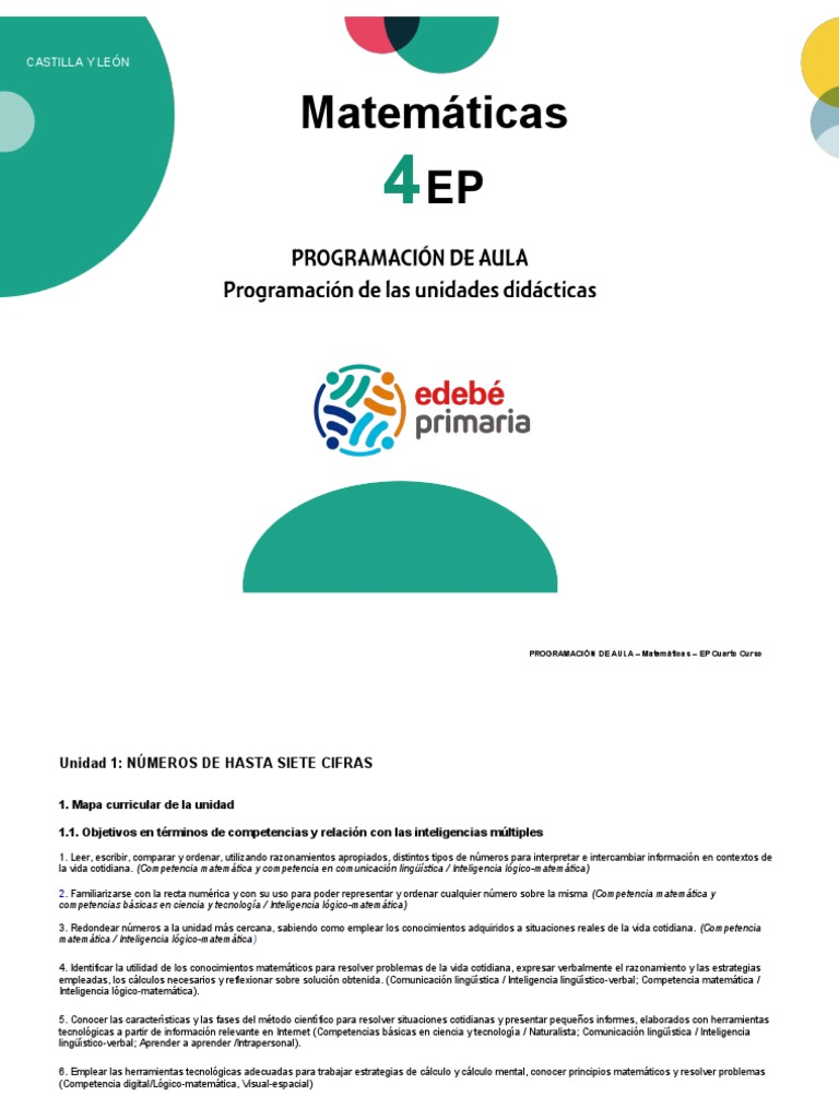 130650-6-4-Prog Aula Mat 4EP CAL Ok | PDF | Evaluación | Aprendizaje