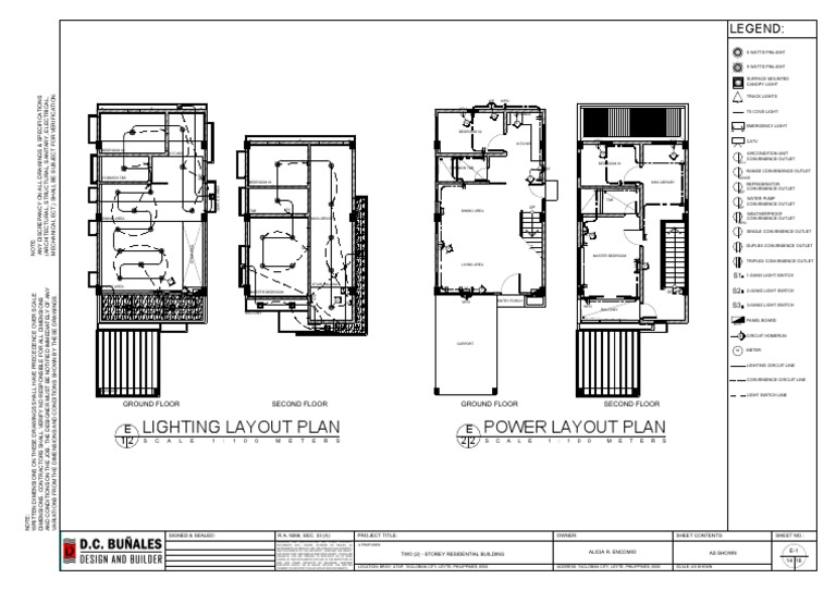 Lighting Layout Plan Power Layout Plan: Legend | PDF | Design