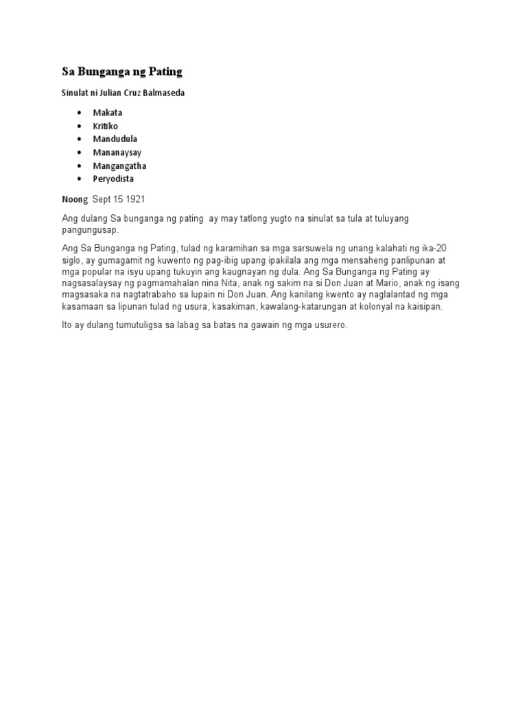 Dula (Sa Bunganga NG Pating) | PDF