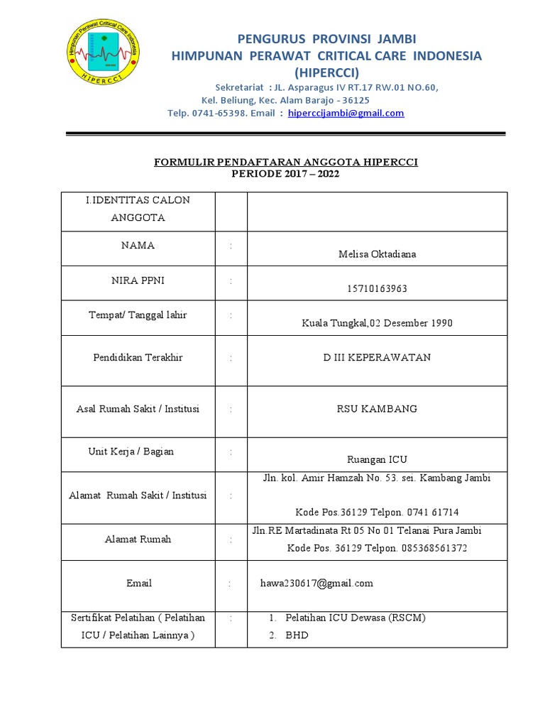 Pendaftaran Hipercci-3 | PDF