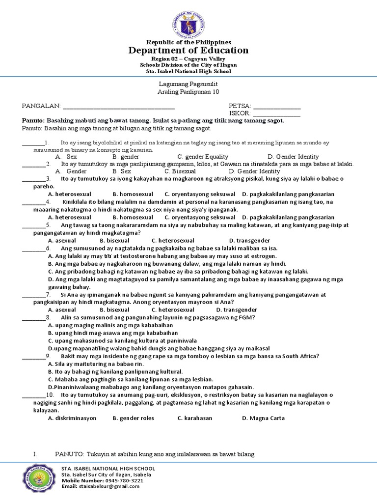 Summative Test AP 10 Q3 | PDF