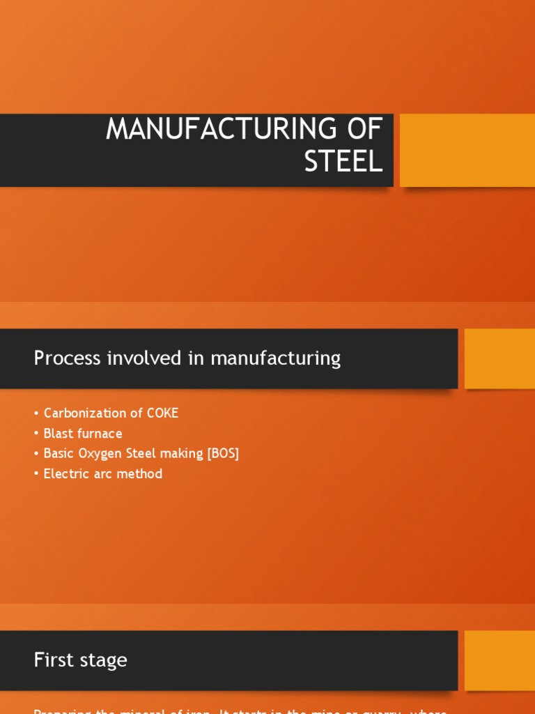 Methods, Processes and Equipment Involved in Manufacturing Steel | PDF ...