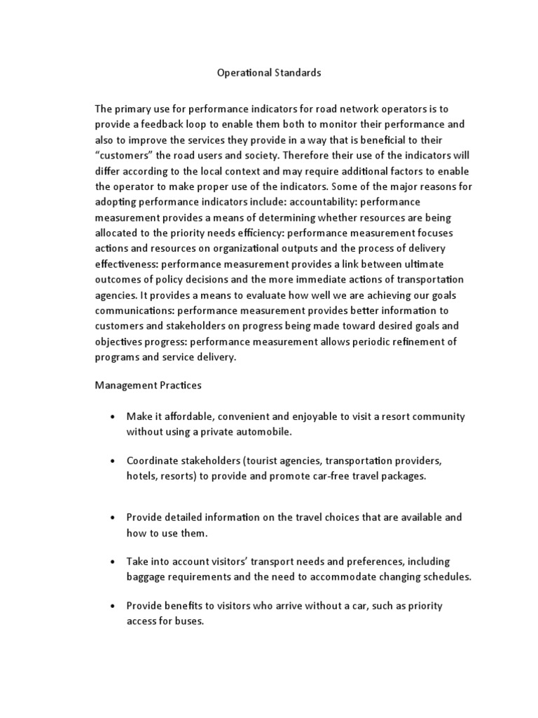 Operational Standard | PDF | Public Transport | Transport