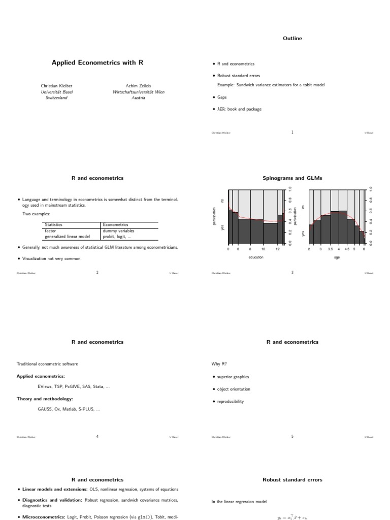 Applied Econometrics With R | PDF | Econometrics | Regression Analysis