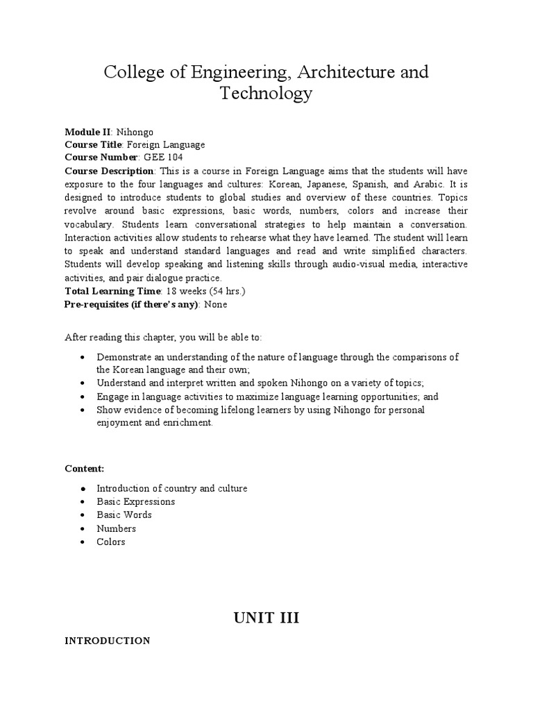 Nihongo Module | PDF | Kanji | Japanese Writing System