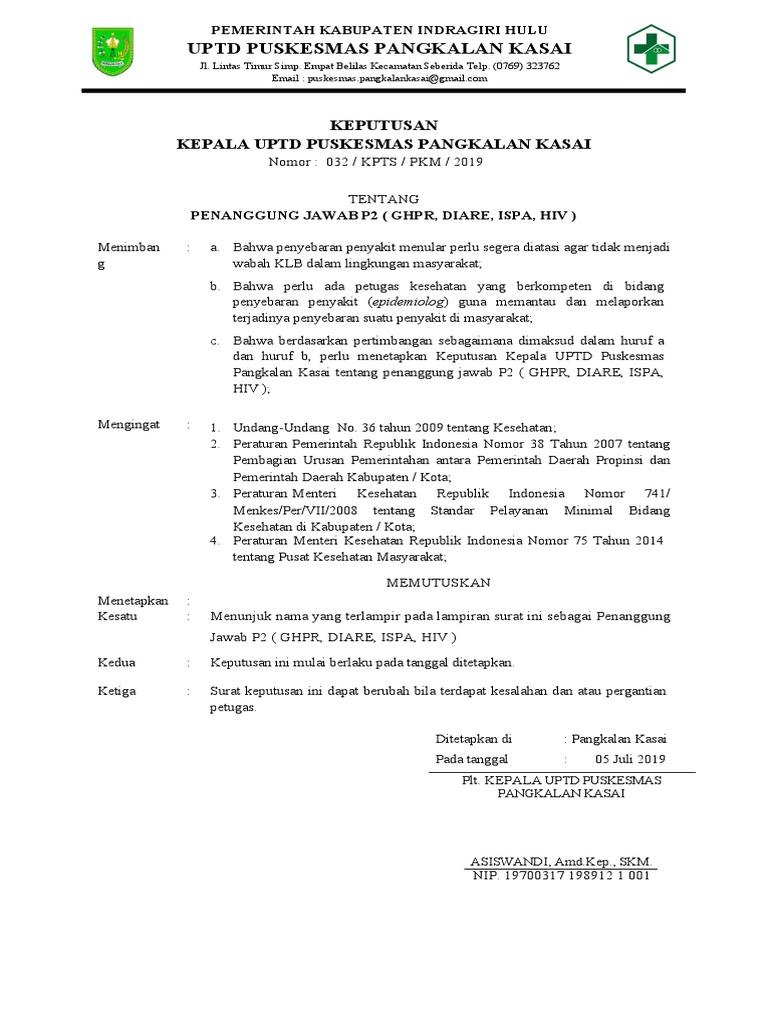 SK Penanggung Jawab GHPR | PDF