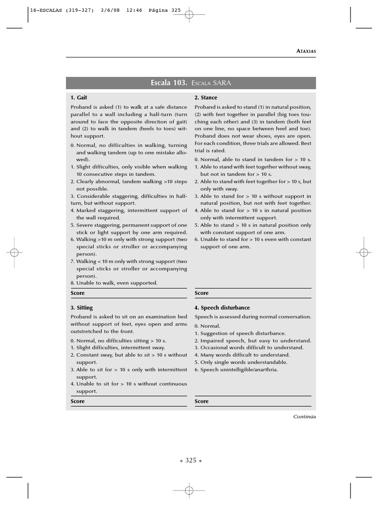 SARA Scale Provides Concise Assessment of Ataxia Symptoms | PDF ...