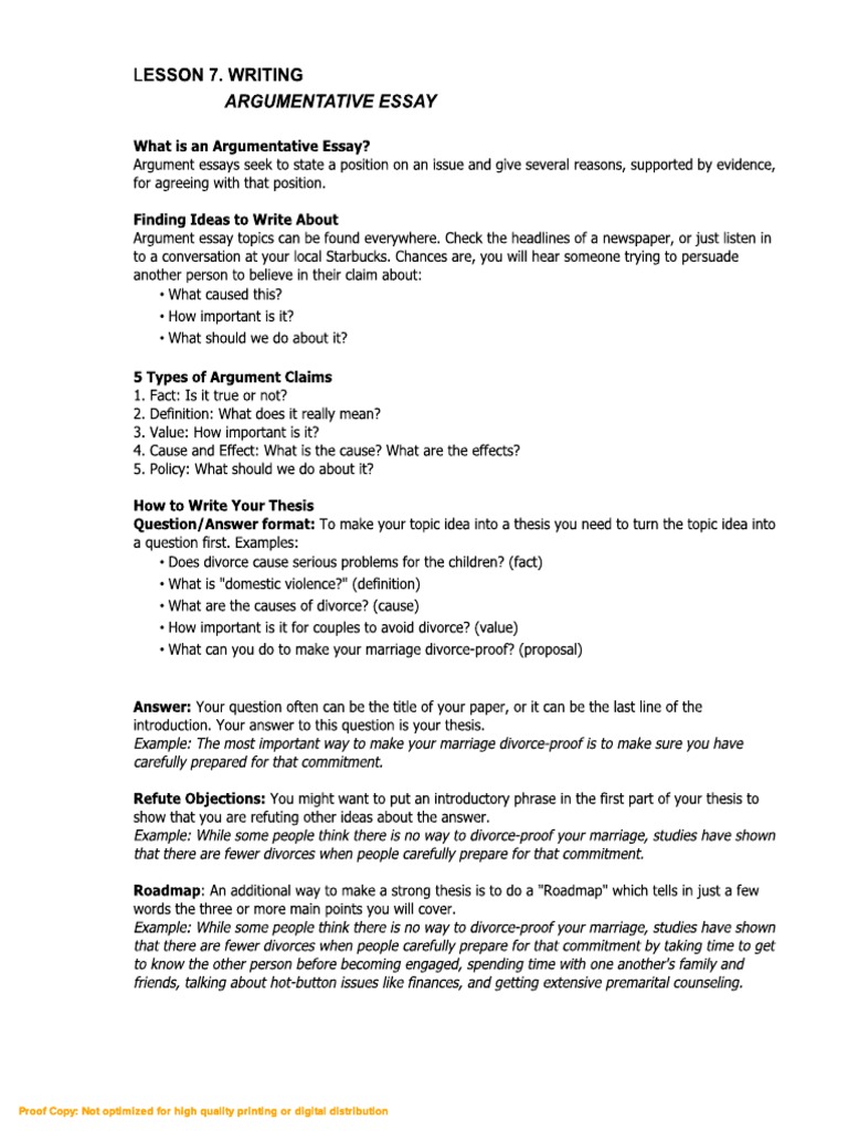 Argumentative Essay Guide | PDF | Essays | Reason