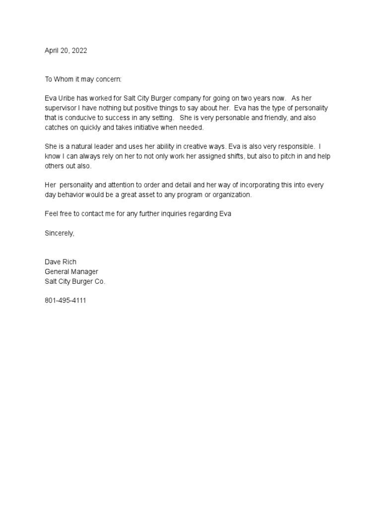 Eva Letter | PDF | Self-Improvement
