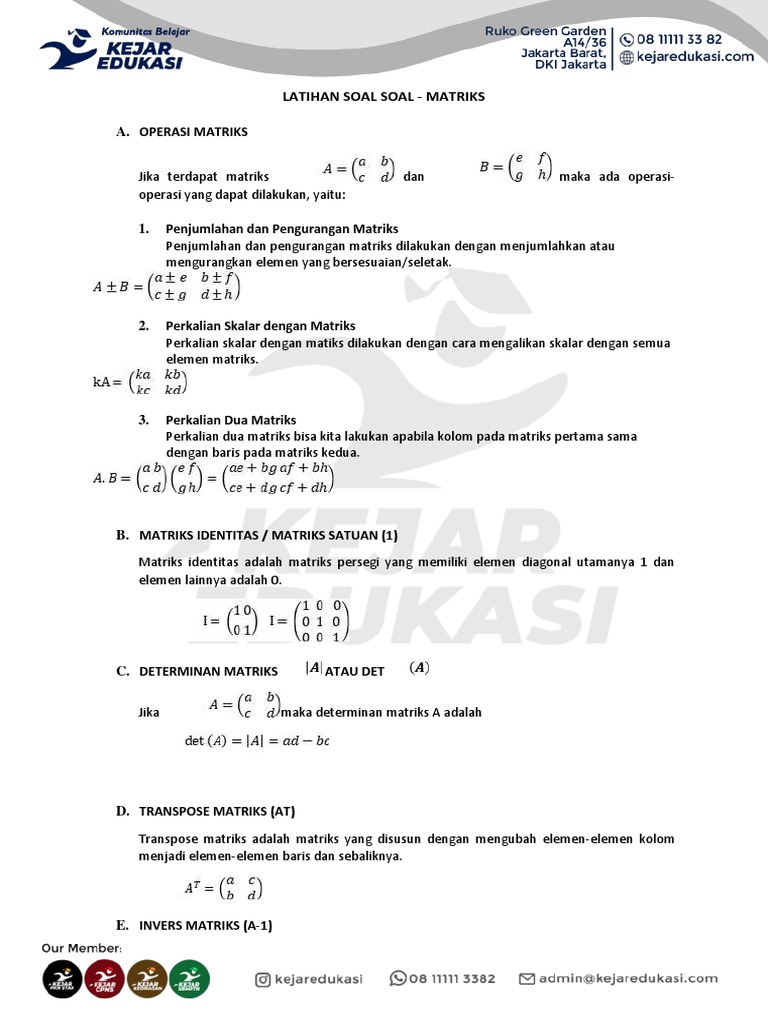 Soal - Tka Saintek - Matematika - Matriks | PDF