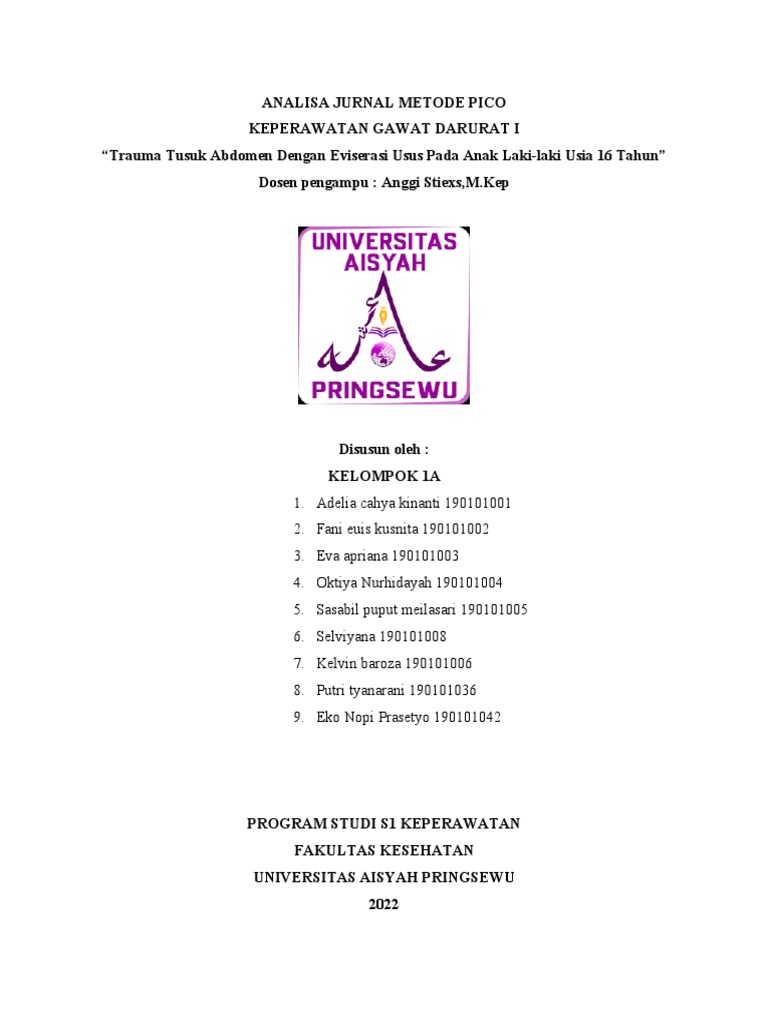 Analisa Jurnal Metode Pico | PDF