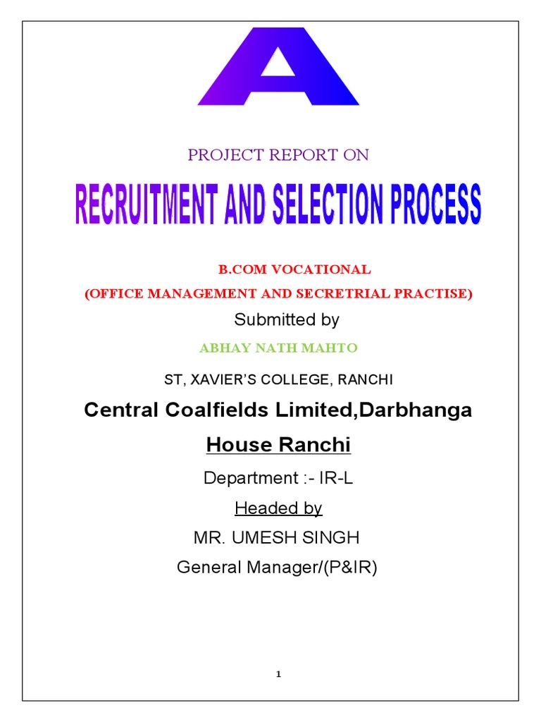 OMSP Project On Rectt AND SELECTION | PDF | Recruitment | Employment