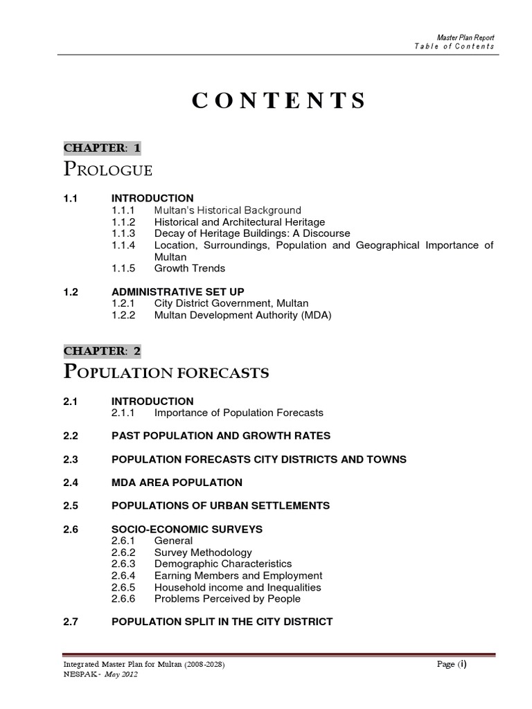 Integrated Master Plan of Multan 2008-28 Vol 1 | PDF | Lahore