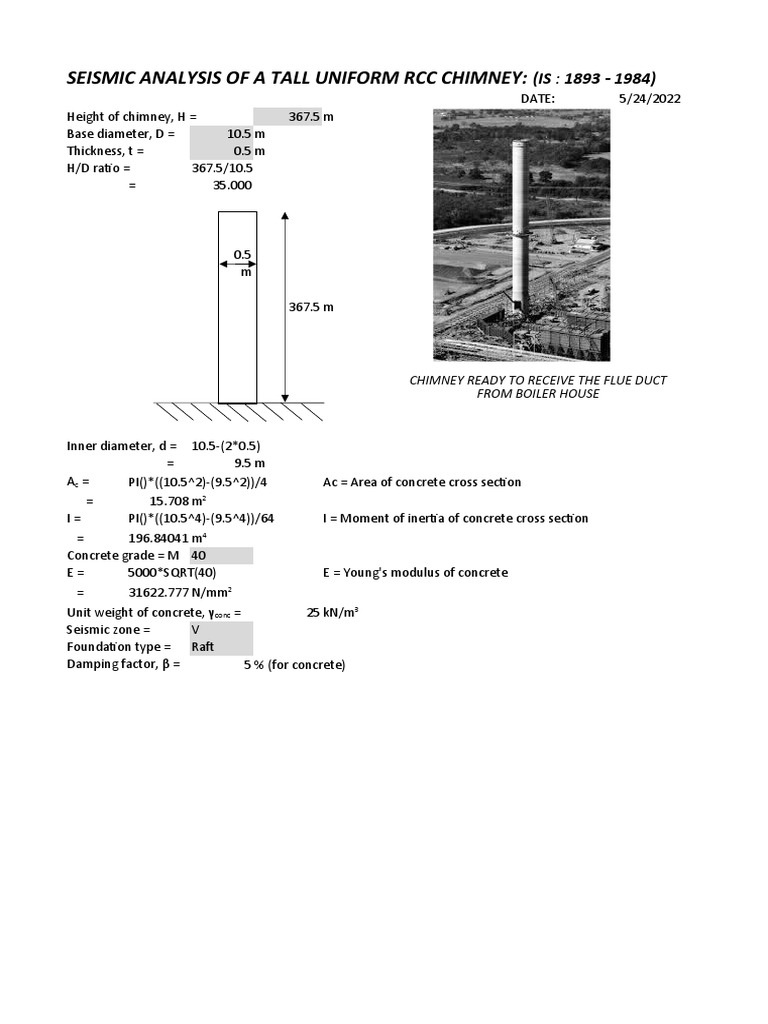 Chimney Seismic Analysis | PDF | Classical Mechanics | Structural ...
