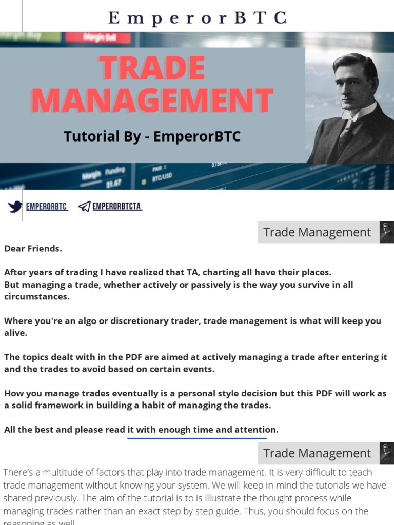 Trade Management Strategies by EmperorBTC | PDF | Prices | Risk