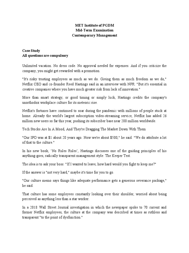 MET Contemporary Internal Paper | PDF | Netflix