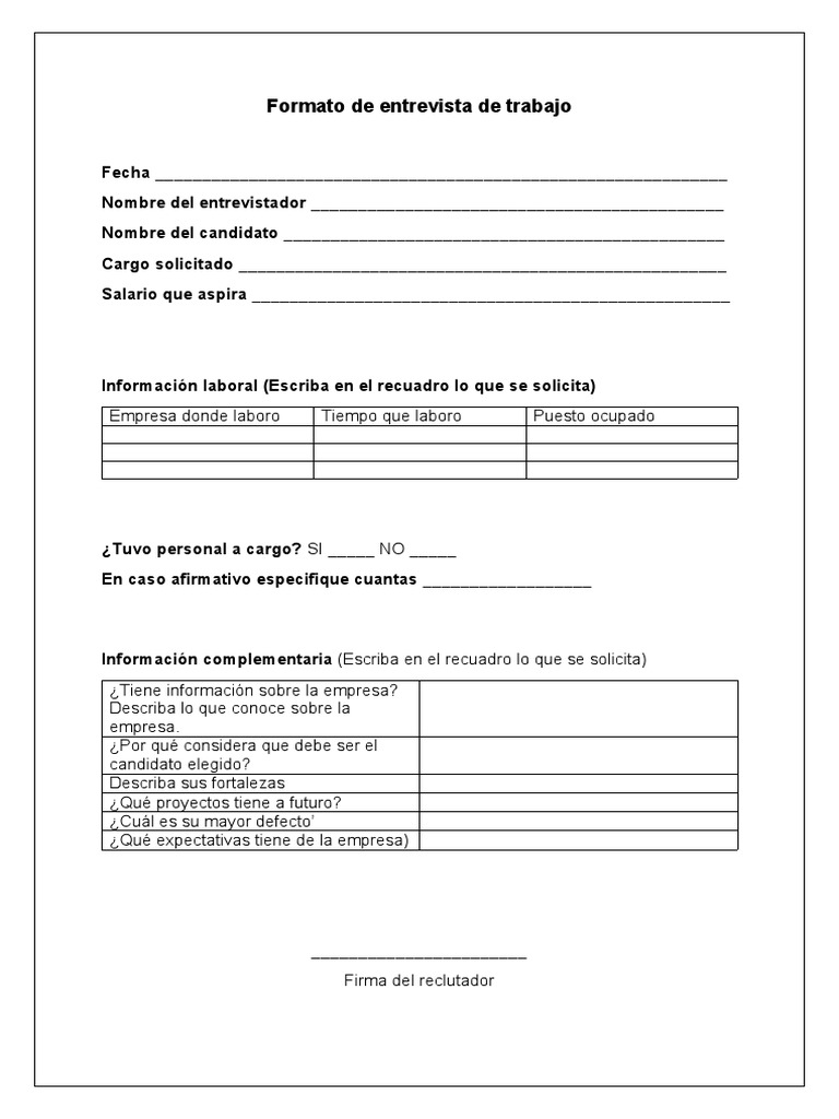 Formato de Entrevista | PDF