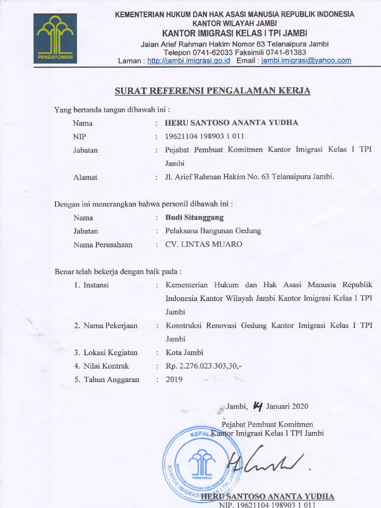 Referensi Pengalaman Kerja Personil | PDF