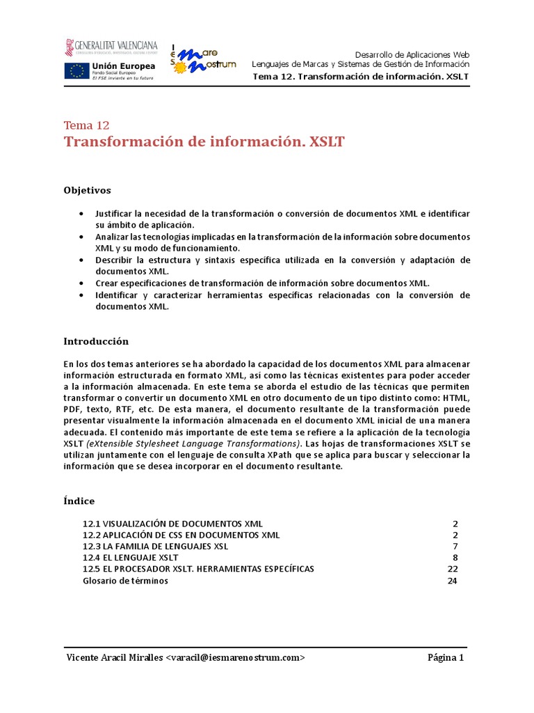 Transformación XML XSLT | PDF | Xml | HTML