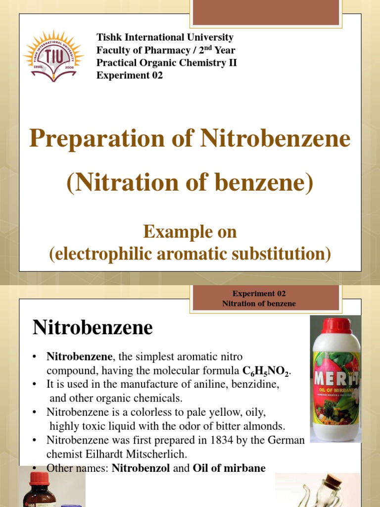 Preparation of Nitrobenzene (Nitration of Benzene) : Example On ...