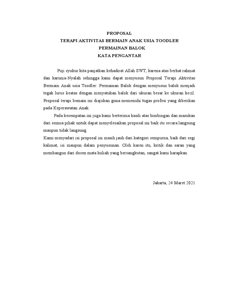 Proposal Usia Toodler 2b | PDF