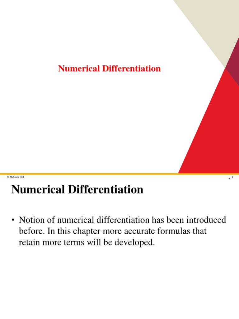 Numerical Differentiation Pdf Derivative Integral