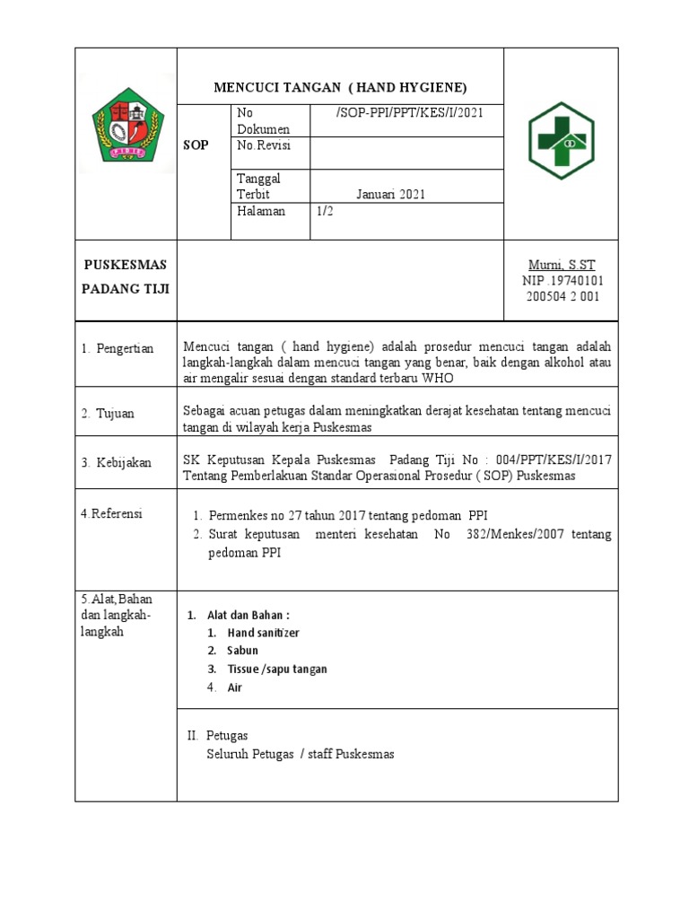 SOP Hand Hygine | PDF | Kesehatan Holistik