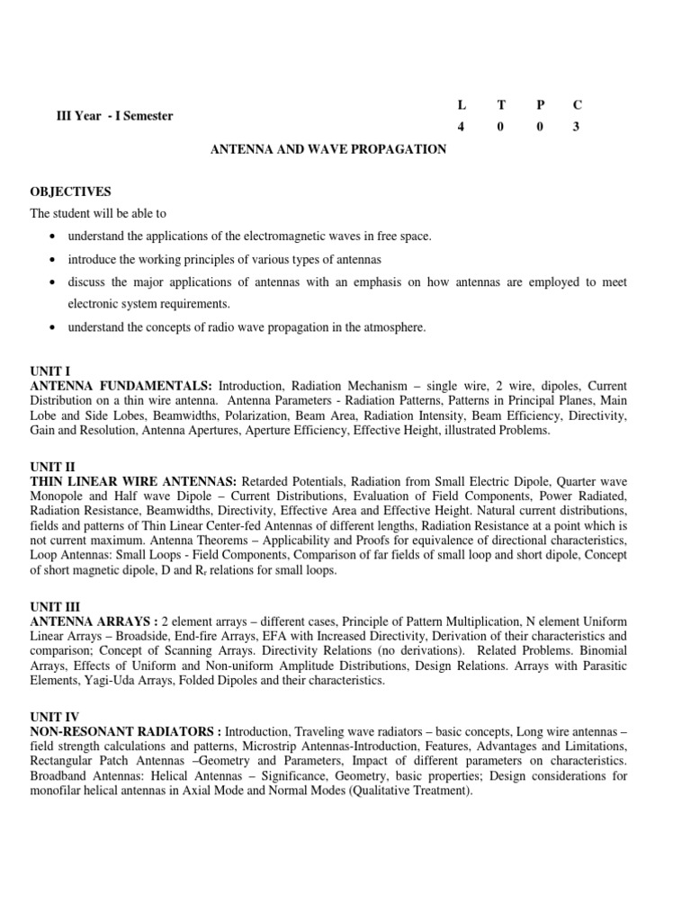 R16 AWP Syllabus | PDF | Antenna (Radio) | Radio Propagation