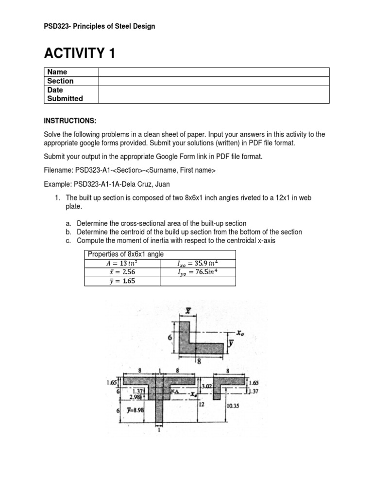 Area Centroid and MOI Solutions | PDF | Teaching Methods & Materials