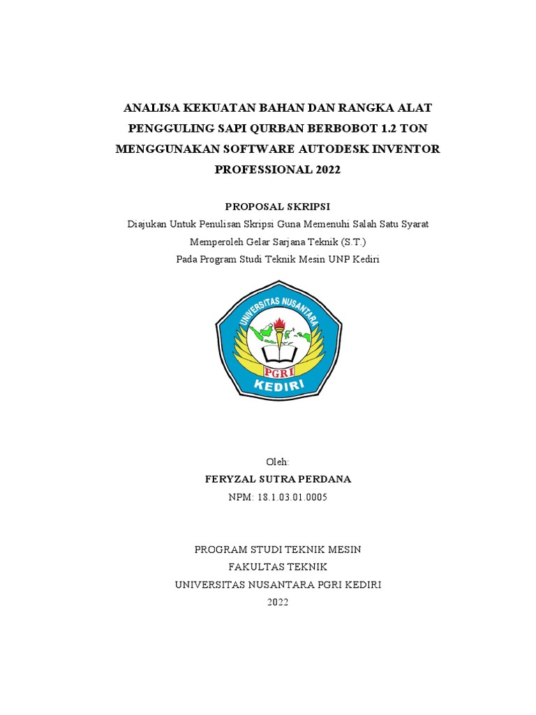 Analisa Kekuatan Bahan Dan Alat Pengguling Sapi Qurban Berbobot 1.2 Ton ...