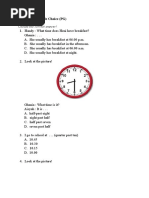 Soal Bahasa Inggris: Telling Time Kelas 7 | PDF | Clock | Horology