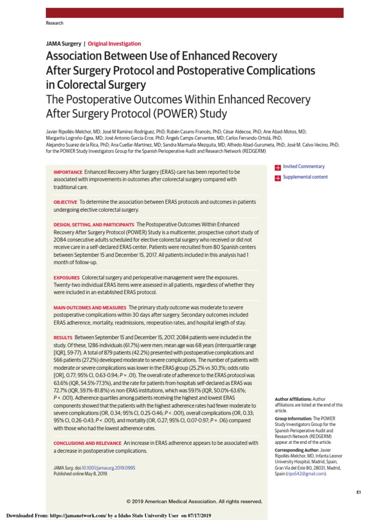 Original Investigation: JAMA Surgery | PDF | Surgery | Medicine