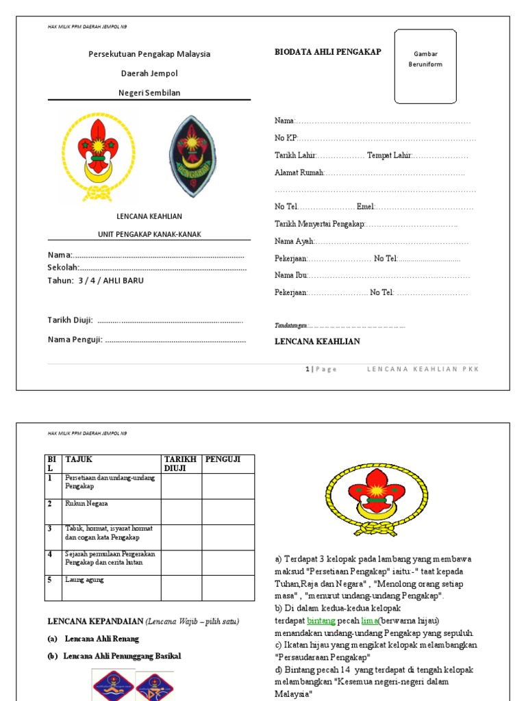 Modul Lencana Keahlian PKK | PDF