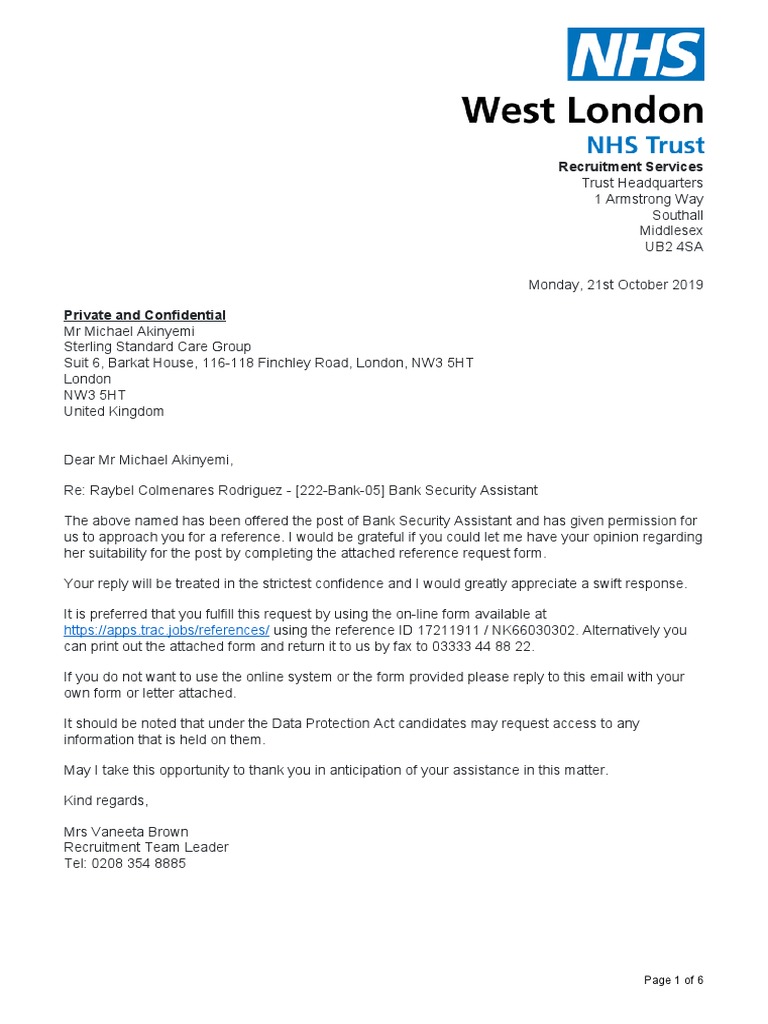 NHS Letter | PDF | Government | Justice
