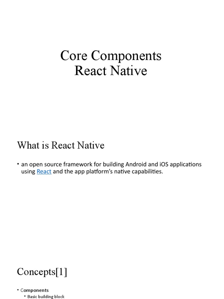 Core Components React Native | PDF