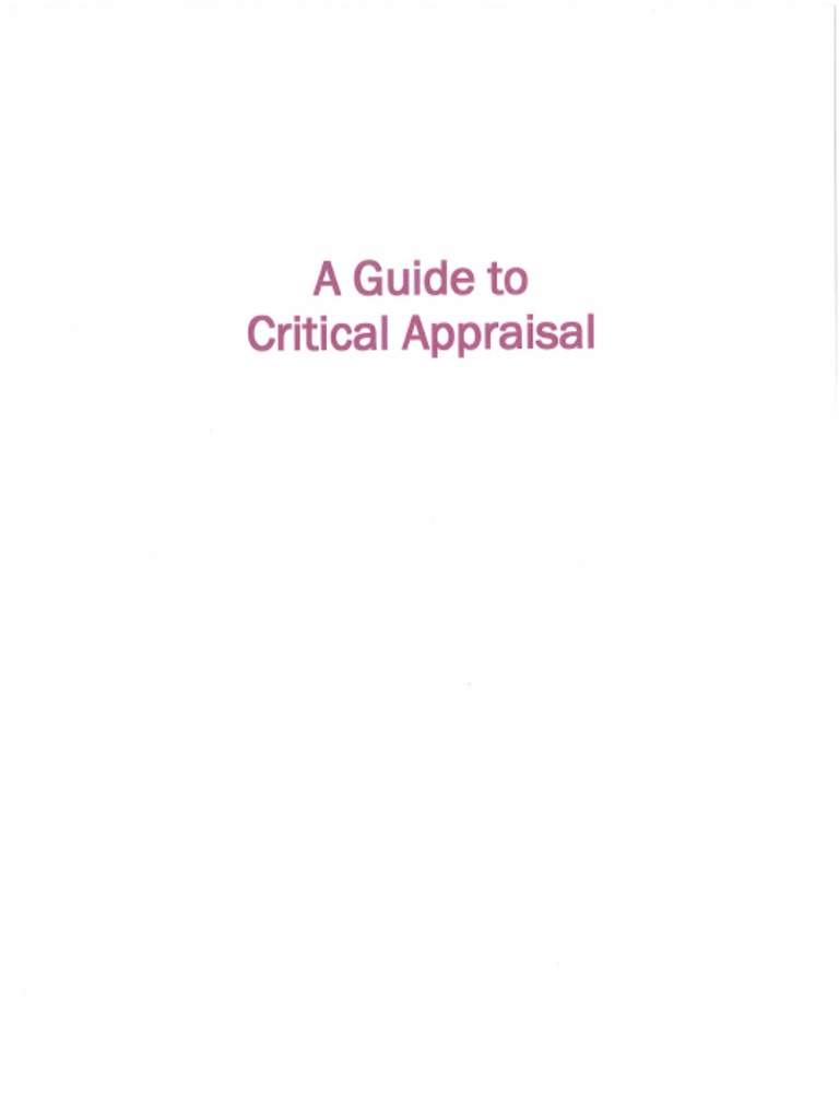 5 A Guide To Critical Appraisal | PDF