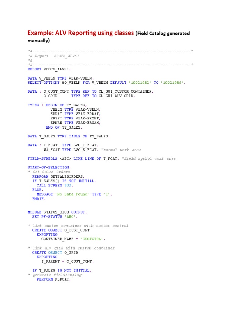 Oops Alv Program | PDF | Menu (Computing) | Computer Data Oops Alv Program | PDF | Menu (Computing) | Computer Data