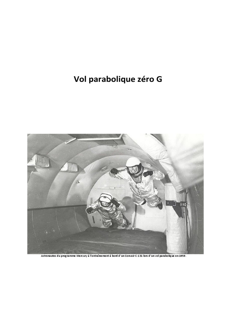 Vols paraboliques en apesanteur | PDF | Lois du mouvement de Newton | Poids