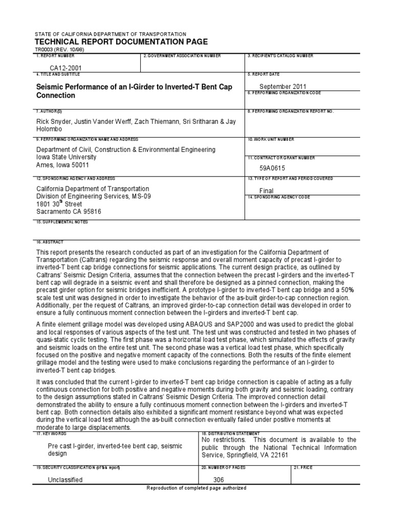2011 09 Task 2001 Geotechnical Structures | PDF | Beam (Structure ...