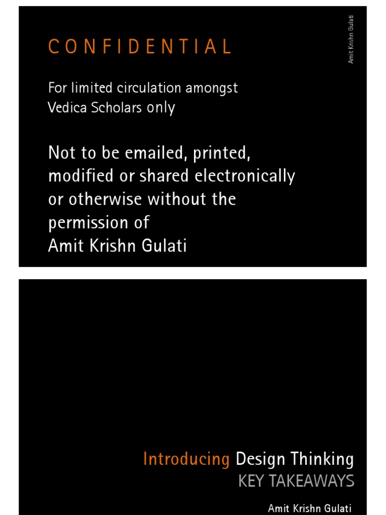 Vedica Design Thinking Takeaways Amit Krishn Gulati - 22 | PDF | Design ...