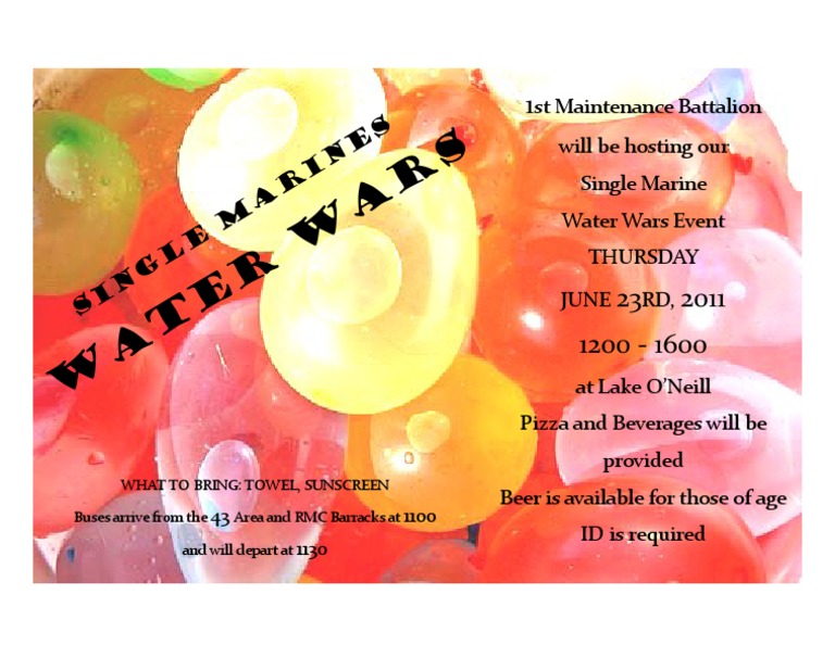 Single Marines Water Wars Event | PDF