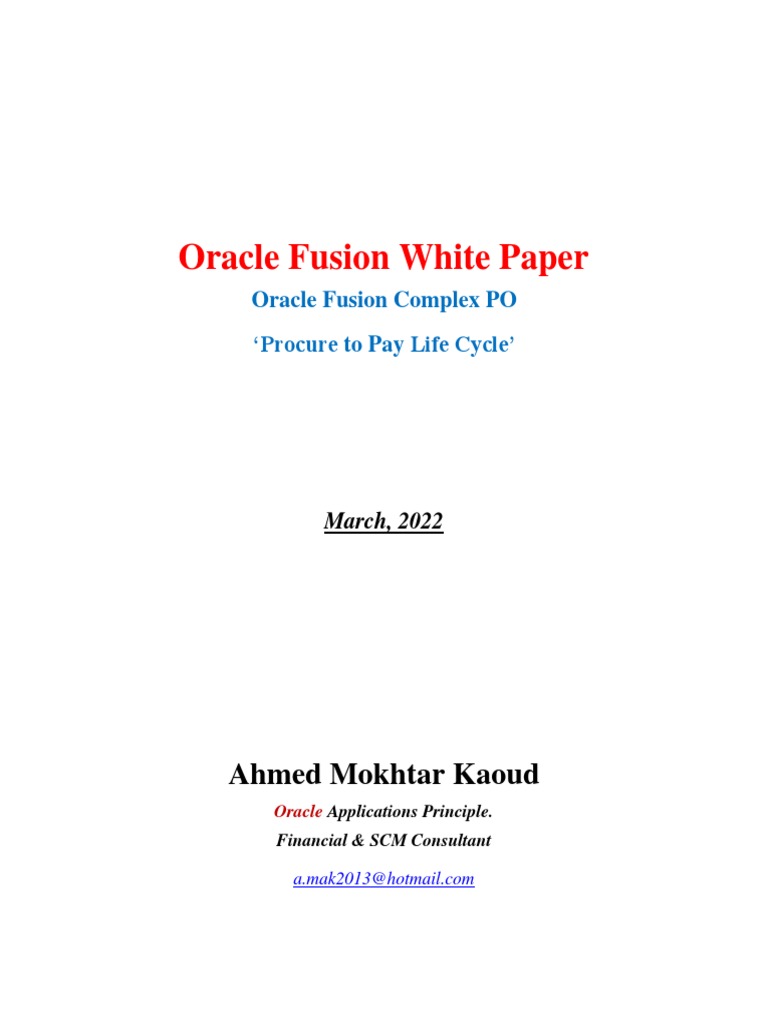 Oracle Fusion Complex PO Life Cycle Document | Download Free PDF ...