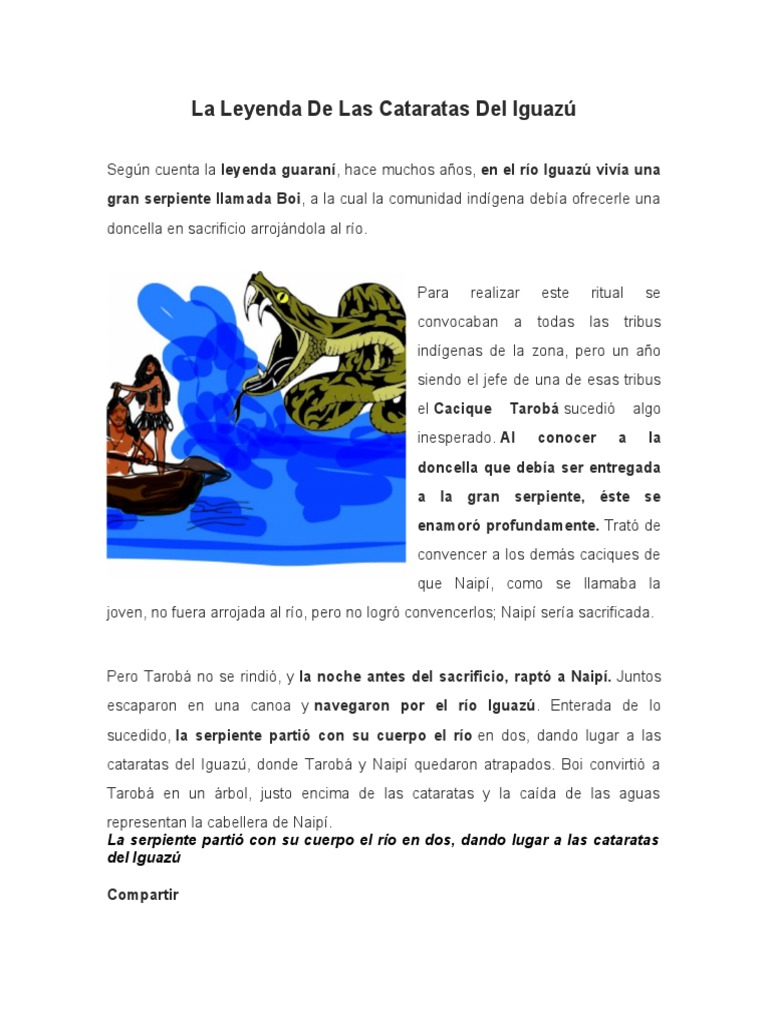 La Leyenda de Las Cataratas Del Iguazú | PDF
