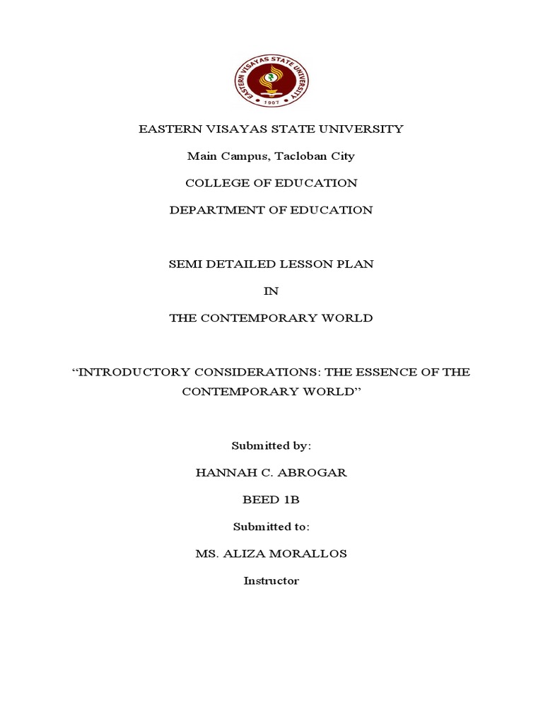 Lesson Plan | PDF | Globalization | Lesson Plan