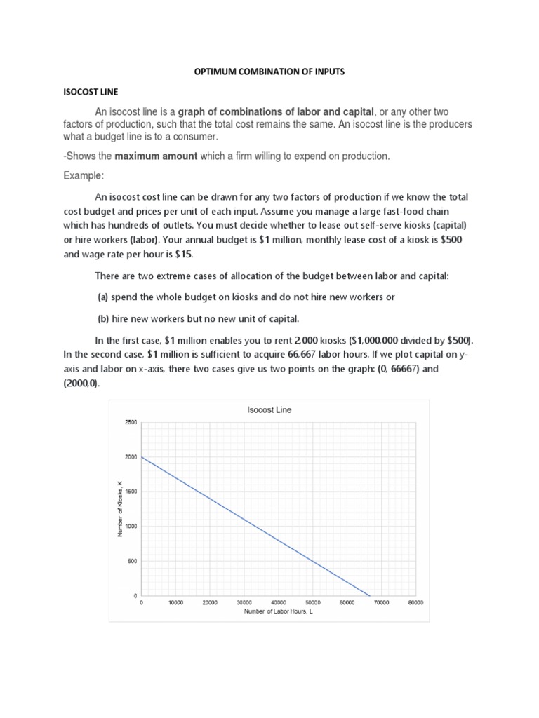 Optimum Combination of Inputs | PDF | Production And Manufacturing ...