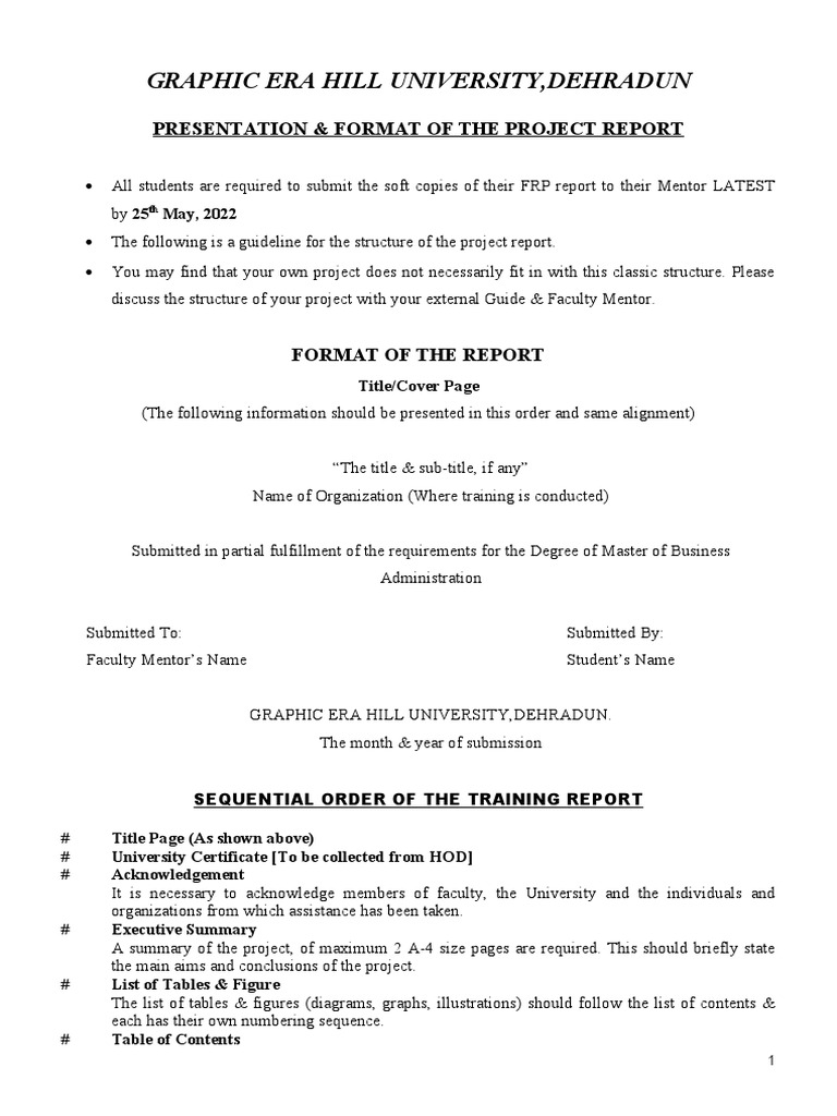 Graphic Era Hill University, Dehradun: Presentation & Format of The ...
