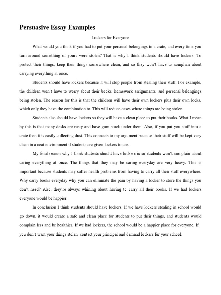 Persuasive Essay Example Grade 4 | PDF | Facebook